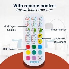 Grundig - LED RGBW Stmívatelná stojací lampa LED/6W/230V + dálkové ovládání