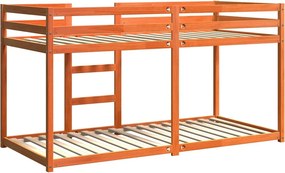 Patrová postel voskově hnědá 90x200 cm masivní borové dřevo 3214874