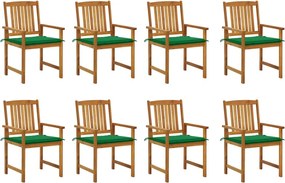 Zahradní židle s poduškami 8 ks masivní akáciové dřevo 3078171