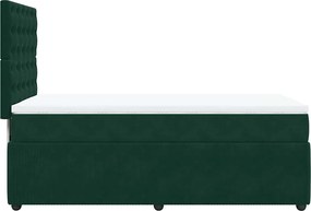 Box spring postel s matrací tmavě zelená 80 x 200 cm samet 3294505