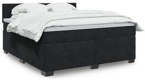Box spring postel s matrací černá 180x200 cm samet 3288674