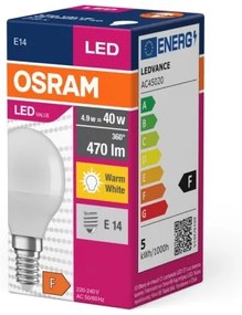 LED žárovka E14 OSRAM CL P FR 5,7W (40W) teplá bílá (2700K)