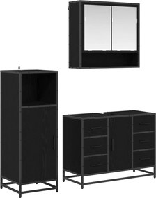 Sada koupelnového nábytku 3 ks Černý dub 80 x 33 x 60 cm 3402380