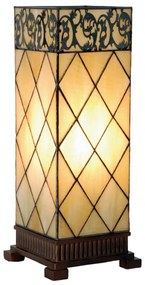 Stolní lampa Tiffany Klaas-Jan béžovo hnědá v art deco stylu – 18x45 cm