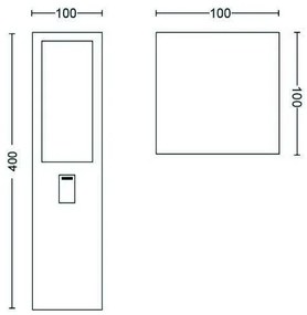 PH 17431/30/P7 Hue LED White and Color Ambiance Venkovní sloupkové svítidlo Philips Impress 17431/30/P7 černé 40cm 2200K-6500K RGB - PHILIPS HUE (915005731001)