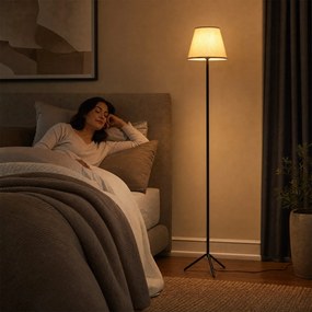 Costway Moderní stojací lampa s látkovým stínidlem E 27 Stojací lampa s kovovým