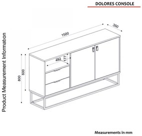 Komoda Dolores 150 cm antracit