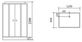 NIKIDO Sprchový box 9938 125x90x220
