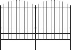 vidaXL Zahradní plot s hroty ocel (1,75–2) x 3,4 m černý [277749]