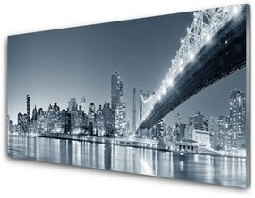 akrylový obraz Město Most Architektura 140x70 cm
