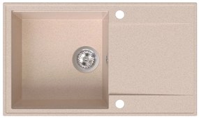 Sink Quality Sink55, kuchyňský granitový dřez 780x460x215 mm, béžová, SKQ-SINK.P.1KDOL