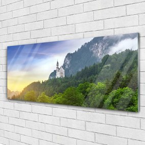 Plexisklo-obraz Zámek v Horách Les Krajina 125x50 cm