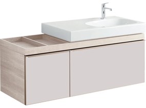 Geberit Citterio - Skříňka pod umyvadlo 900 mm, s odkládací plochou, lesklá šedohnědá/béžový dub 500.568.JI.1