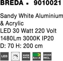Závěsné LED svítidlo NOVA LUCE BREDA 30W 3000K 9010021