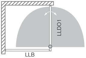 Roth Lega Line obdélníkový sprchový kout 70 x 100 x 190 cm brillant transparent LLDO1/700_LLB/1000_br_tr