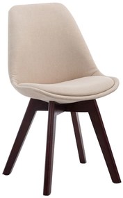 Židle Borne V2 látka, dřevené nohy ořech - Krémová