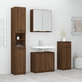 vidaXL 4dílný set koupelnových skříněk hnědý dub kompozitní dřevo