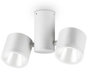 Exteriérové ​​stropní svítidlo Ideal lux 161853 SUNGLASSES PL2 BIANCO 2xLED 14W / 1120lm 4000K bílá IP44 Venkovní stropní svítidla