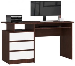 Počítačový stůl CLP 135cm wenge/bílá