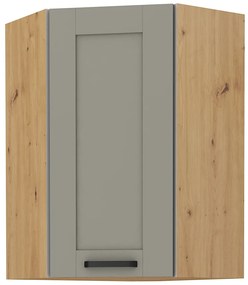 Horní rohová kuchyňská skříňka Lucid 58 x 58 GN 90 1F (dub artisan + claygrey). 1045503