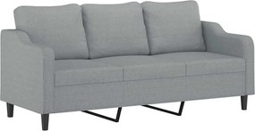 3dílná sedací souprava s polštáři světle šedá textil 3201858