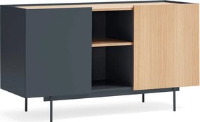 Nízká komoda v dekoru dubu v antracitovo-přírodní barvě 130x78 cm Otto – Teulat