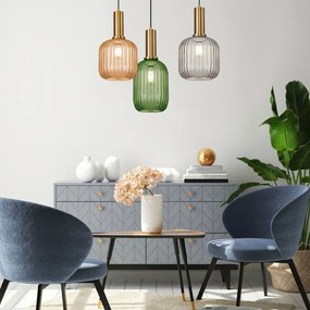 Toolight Rea, Skleněné závěsné stropní svítidlo APP462-1CP Green, OSW-00592