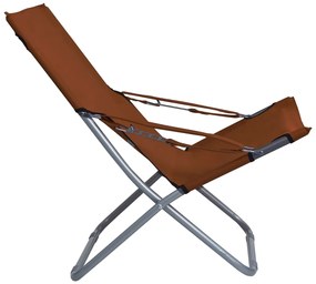 Skládací plážové židle 2 ks textil hnědé - Default Title