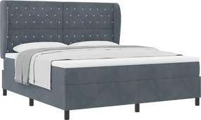 Postel s boxspringem s čelo Tmavě šedá 200 x 180 cm samet 3340887