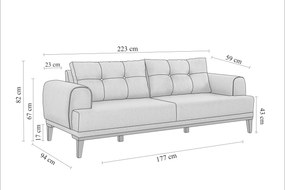 Hanah Home Třímístná pohovka BALERA antracitová 223 cm
