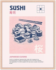 Ručně vyrobený zarámovaný digitální tisk Sushi
