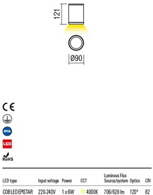 Redo Venkovní stropní svítidlo ETA Barva: Antracit, Chromatičnost: 3000K