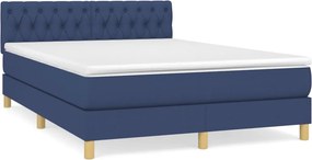 Box spring postel s matrací modrá 140x200 cm textil 3140863