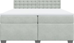 Box spring postel s matrací světle šedá 200x200 cm samet 3286414
