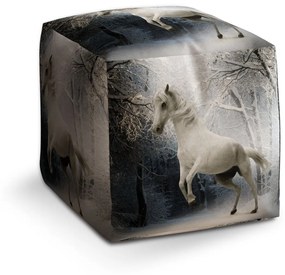 Sablio Taburet Cube Bílý kůň: 40x40x40 cm