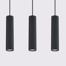 Závěsné svítidlo SOLLUX KARBON 3L černá GU10 3x10W bez žárovek SL.1575