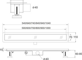 Mereo Mereo, Odtokový sprchový žlab TILE, MER-CZ135