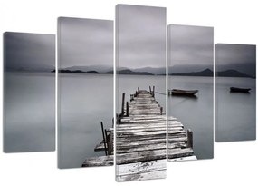 Obraz na plátně pětidílný Pier jezera krajiny Image - 150x100 cm