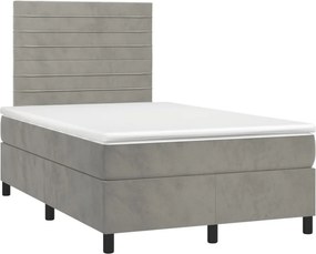 Box spring postel s matrací světle šedá 120x190 cm samet 3270001