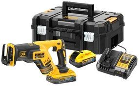 DeWALT - 18V AKU mečová pila, 2x aku 5,0 Ah POWERSTACK, nabíječka DCS367H2T