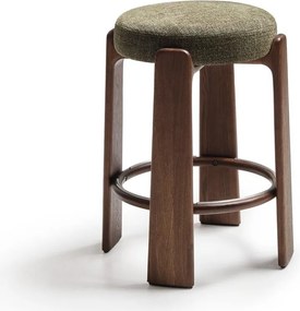 Zelená/v tmavě přírodní barvě barová stolička z jasanového dřeva (výška sedáku 65 cm) Granite – Kave Home
