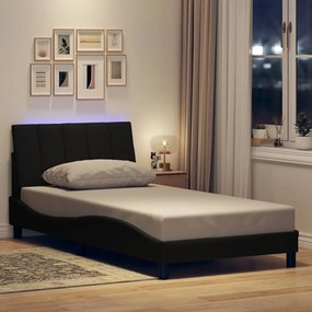 Rám postele bez matrace Hanko černý 100 x 200 cm textil 3310442