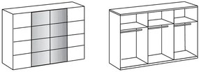 Šatní skříň Brüssel, bílá/zrcadlo