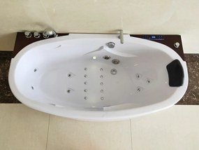 Hydromasážní vana Essente SGM-KL9110 170 × 85 cm prostorná oválná hydromasážní vana s Bluetooth a chromoterapií