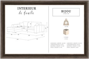 Šedá sedačka INTERIEUR DE FAMILLE PARIS Bijou, pravý roh