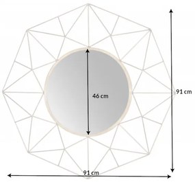 Měděné nástěnné zrcadlo Diamond 90 cm