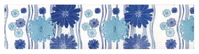 E-shop24, 25-580,  Bordura na zeď, samolepicí Gerbery modré - šířka 5 cm x délka 5 m
