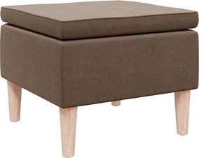 Stolička s dřevěnými nohami hnědá textil 329450