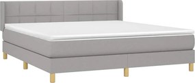 Box spring postel s matrací světle šedá 160 x 200 cm textil 3130281