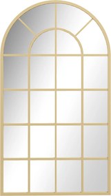 HOMCOM Nástěnné zrcadlo - Zrcadlo do šatny 110 x 65 cm Dekorativní zrcadlo s kovovým rámem Zavěšené zrcadlo do obývacího pokoje pro ložnici Zlaté | Ao